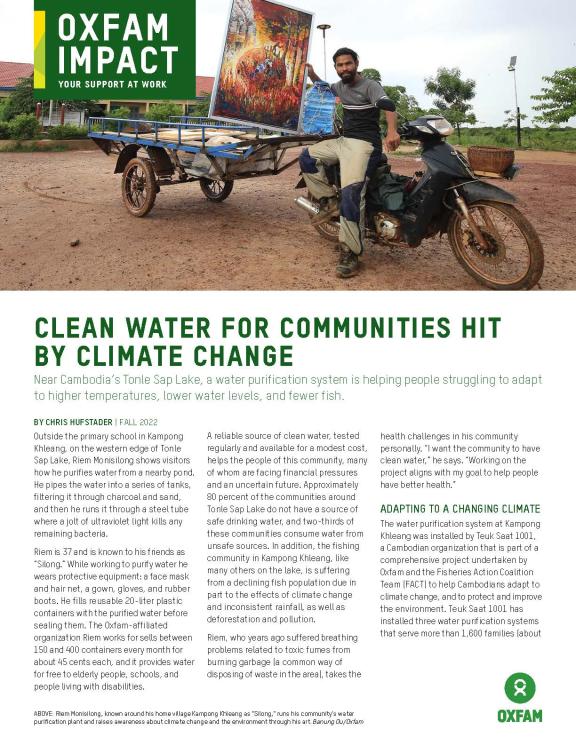 Clean Water For Communities Hit by Climate Change | Oxfam in Cambodia